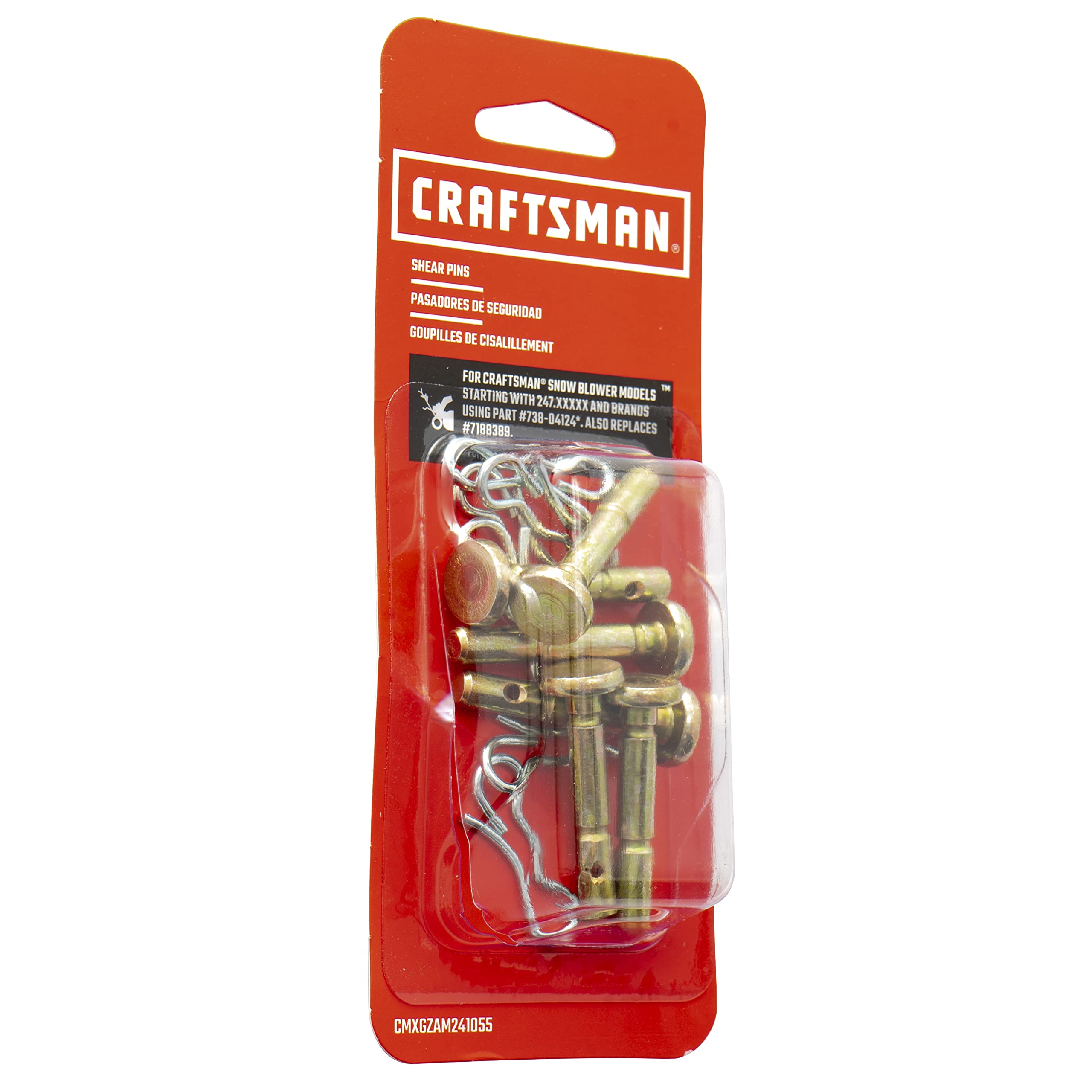 Snapklik.com : CRAFTSMAN CMXGZAM241055 Shear Pins For Snow Blowers