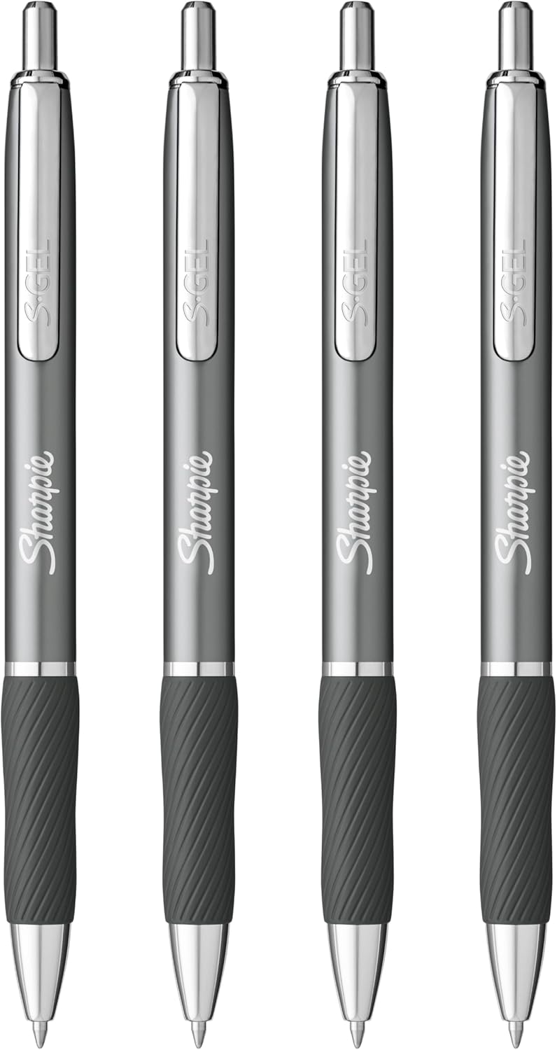 Amazon.com: Sharpie S-Gel Pens | Medium Point 0.7mm | Black Ink | Metal ...