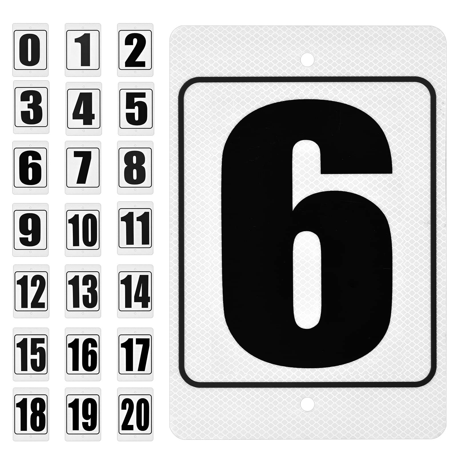 Snapklik.com : 8 X 12 Inch Reflective Parking Lot Number Sign Aluminum ...