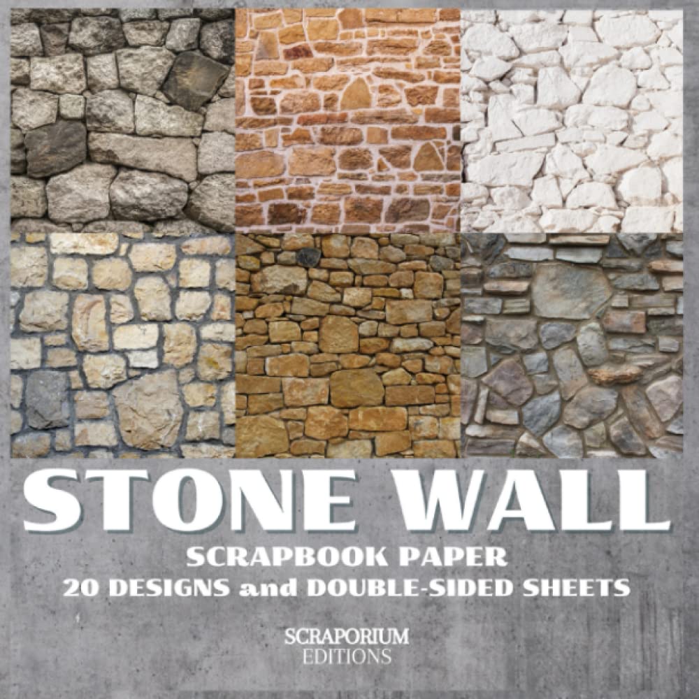 Stone Wall Scrapbook Paper - 8.5x8.5 Inch Double-Sided Craft Paper for ...
