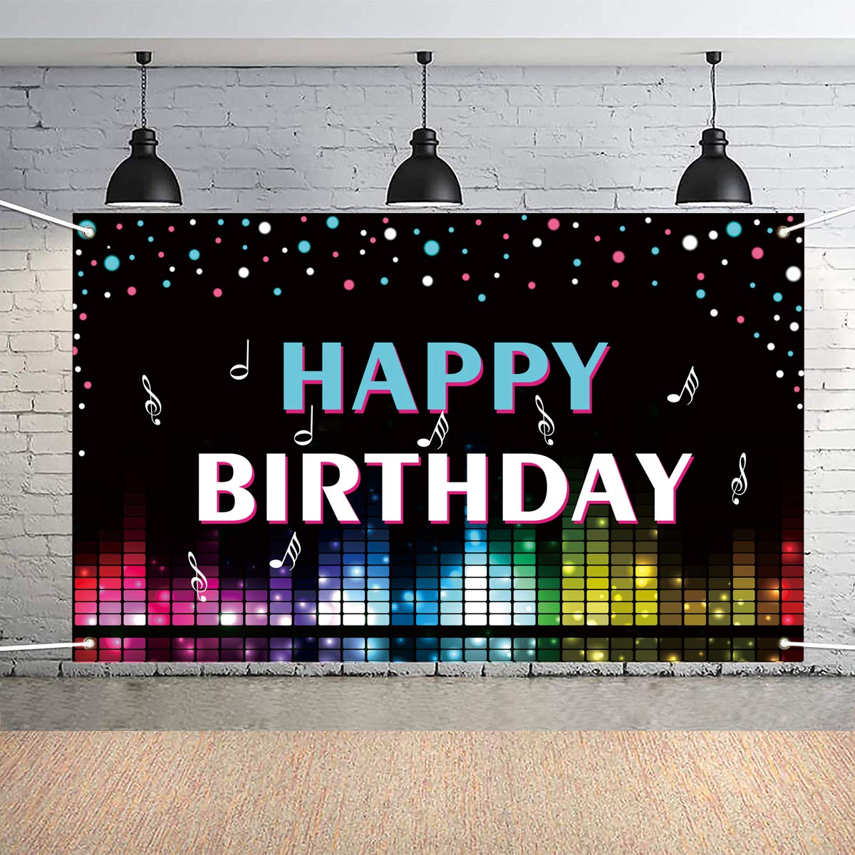 Buy Mengxin Music Birthday Banner Happy Birthday Backdrop TIK for Tok ...