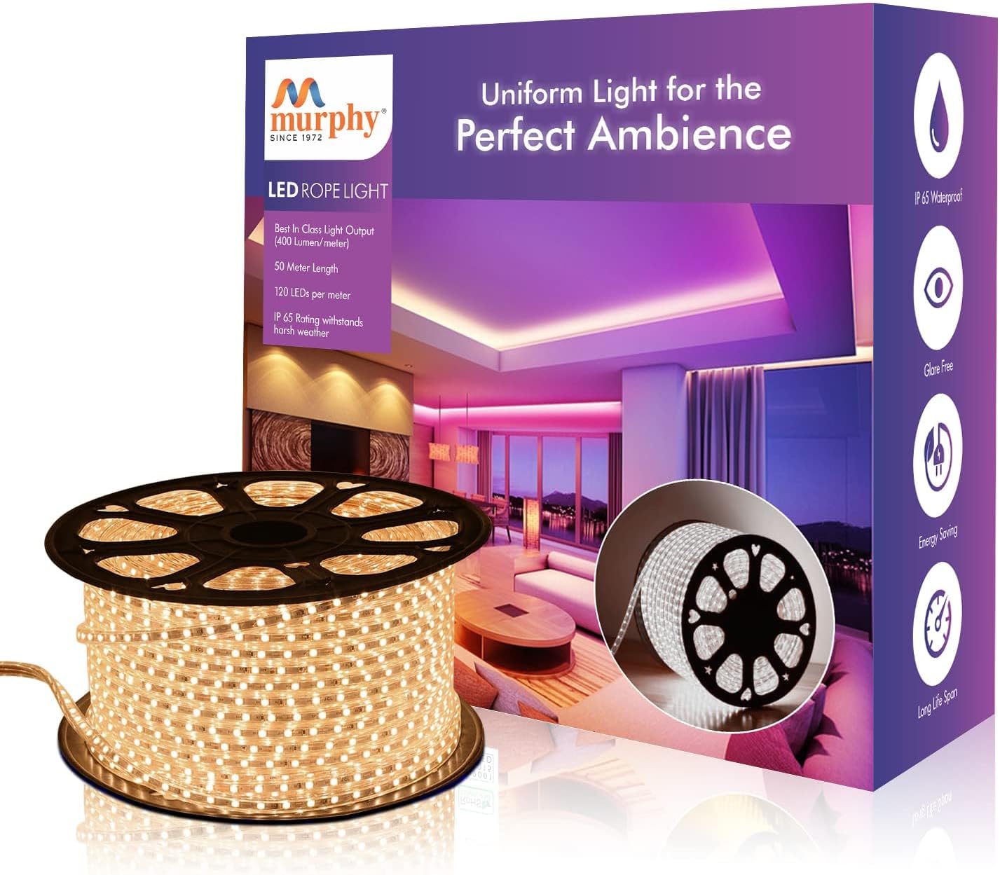 PHILIPS Marathon Ultra Yellow Rope Light 50 m Warm White | 120 LED per ...