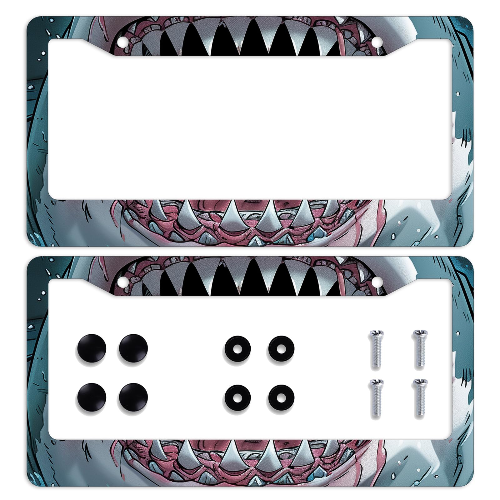 Amazon.com: Shark Teeth License Plate Frame Funny Fantastic Brutal ...