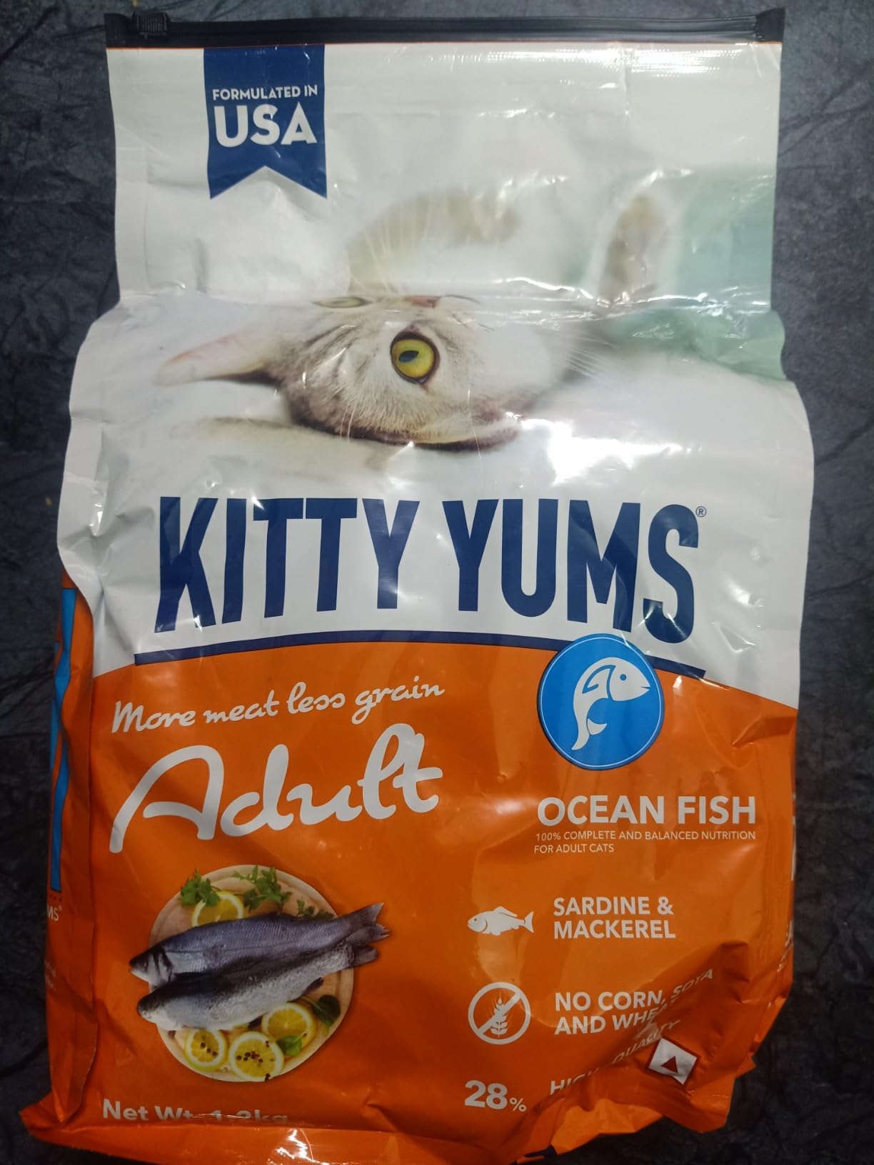 Kitty Yums Adult (+1 Year) Dry Cat Food, Ocean Fish, 1.2kg Pack ...