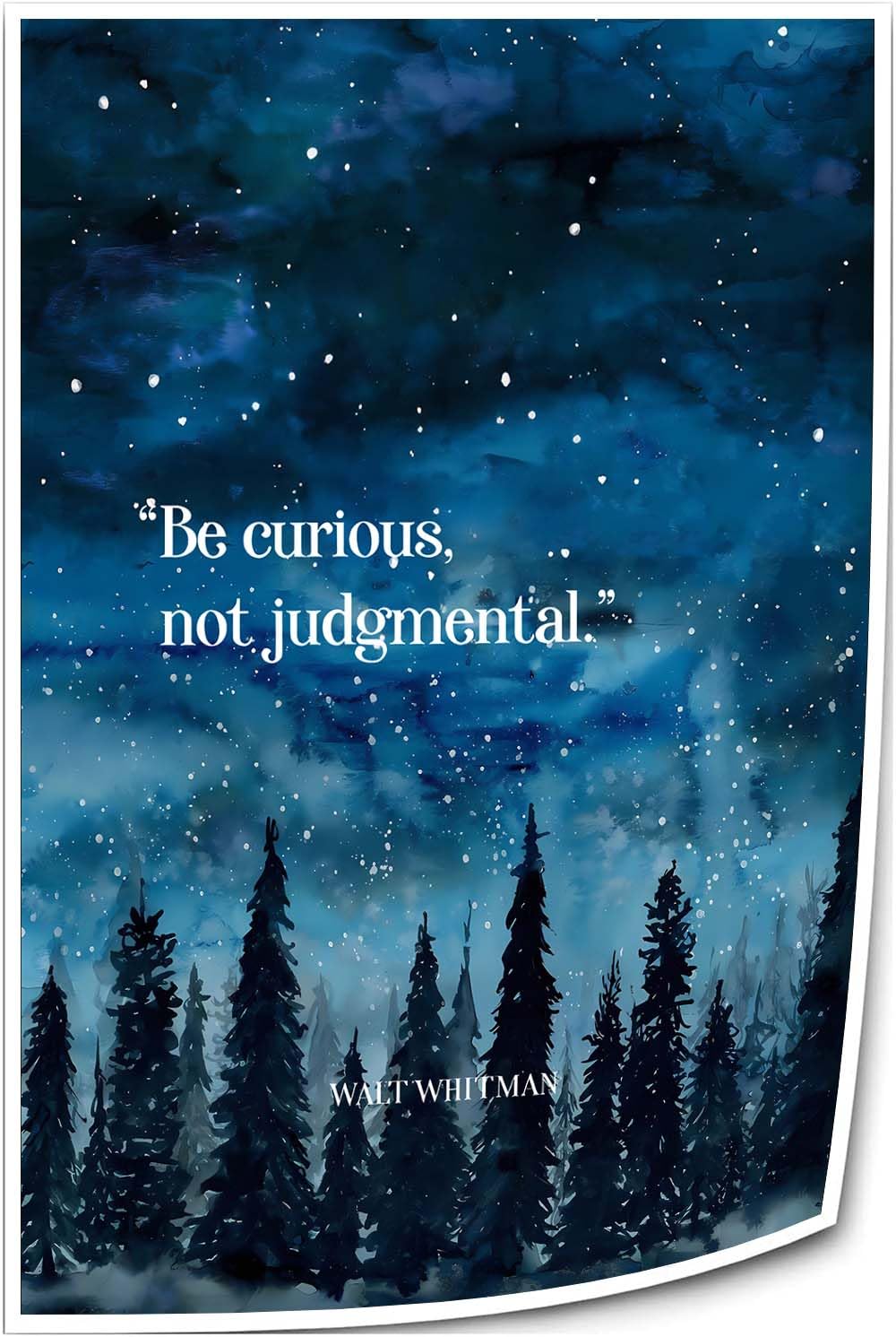 Amazon.com: Highuppo Be Curious, Non Judgmental Quote Wall Art Prints ...