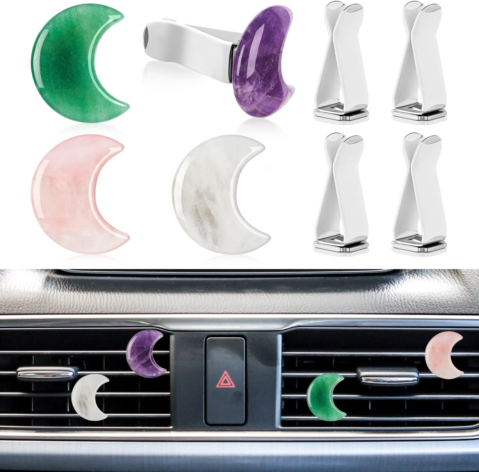 Amazon.com: KESYOO Crystals Stones Car Vent Clips Car Accessories Car ...