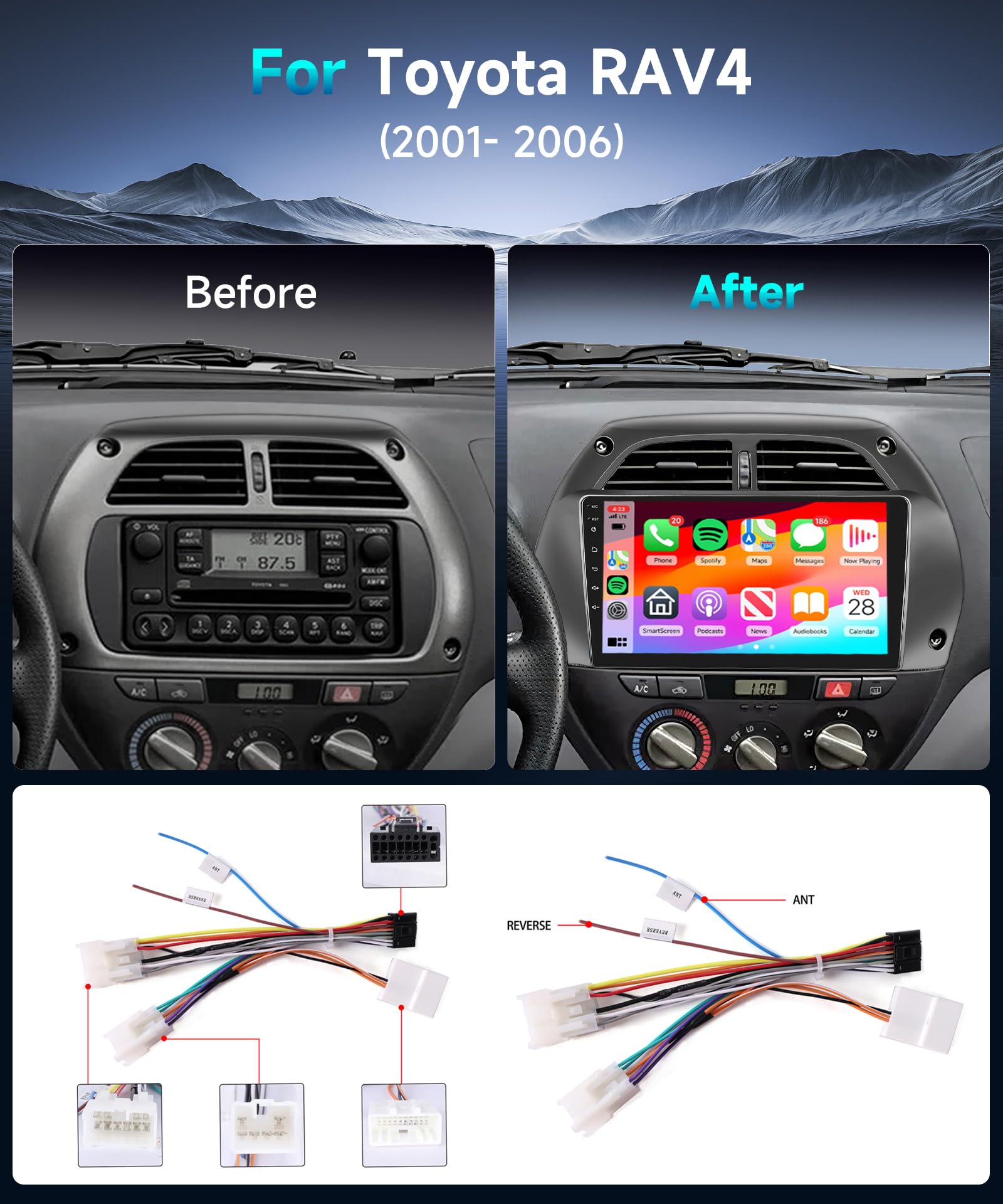 Snapklik.com : 16EQ 2G 64G Radio For Toyota RAV4 2001 2002 2003 2004 ...