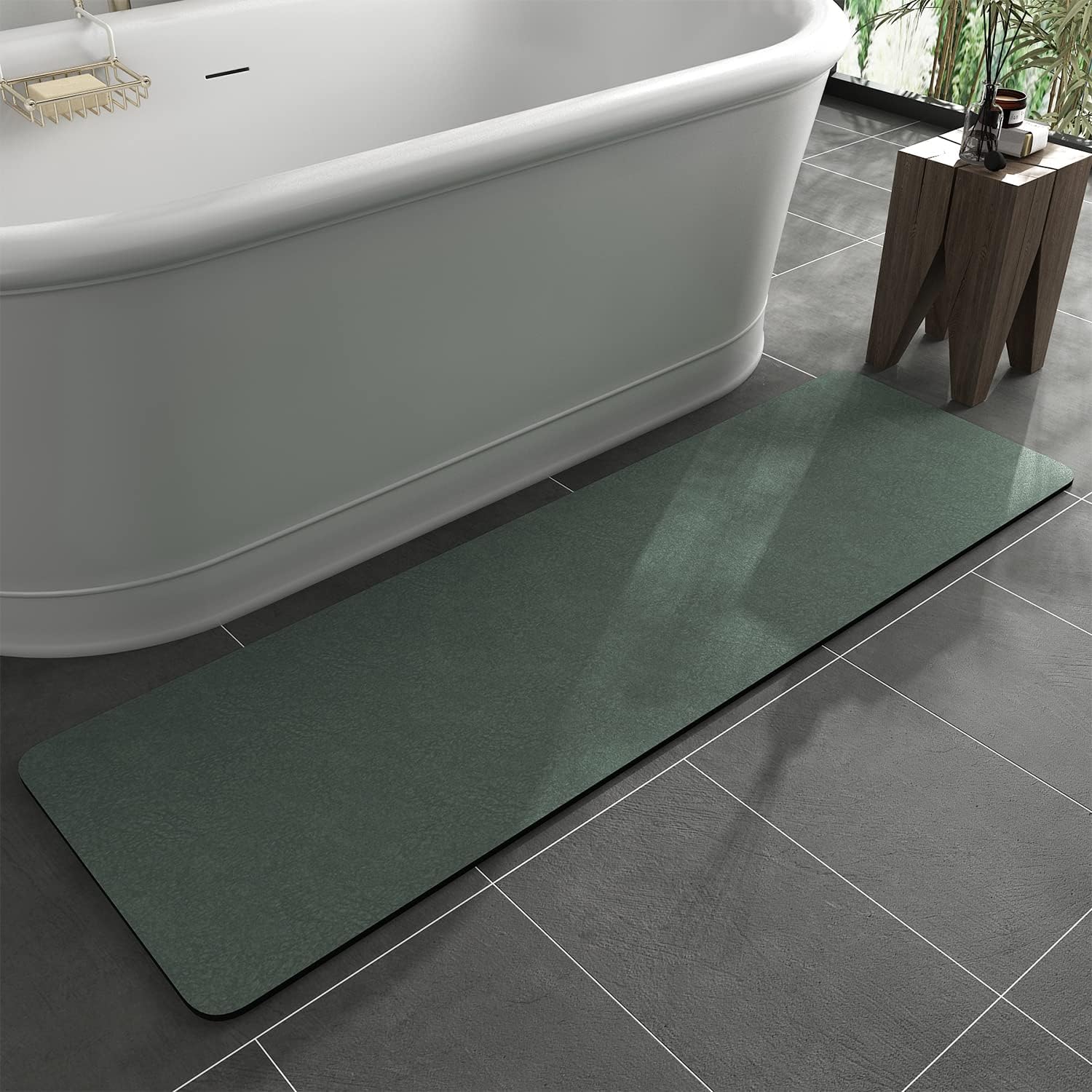 Amazon.com: MontVoo -Bath Mat Rug-Rubber Backing Non Slip Quick Dry ...