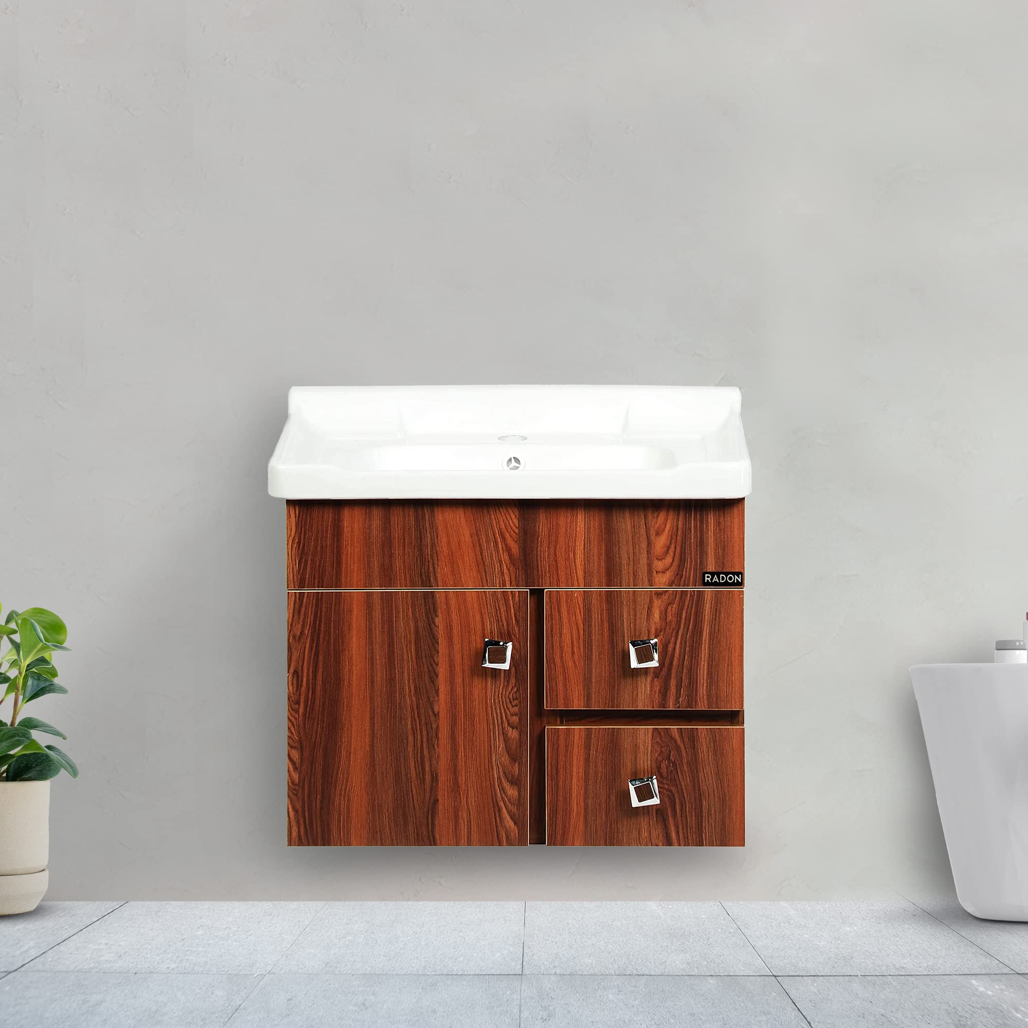 Buy RADON Timber 24 Inch Wall ed Bathroom Vanity Wash Basin Cabinet in ...