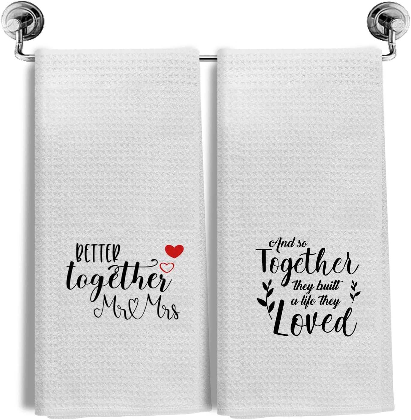 Amazon.com: RUBBER BOND Mr and Mrs Towels Set with Gift Box - 4 Pack ...