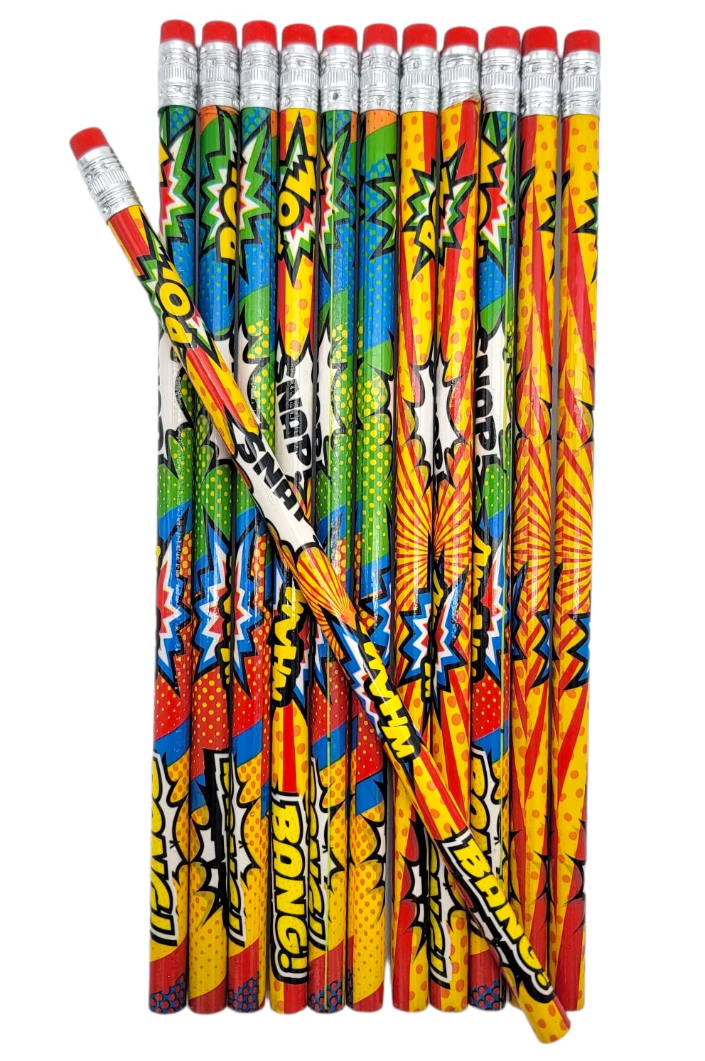 Amazon.com : Zugar Land Assorted Superhero #2 Pencils With Top Erasers ...
