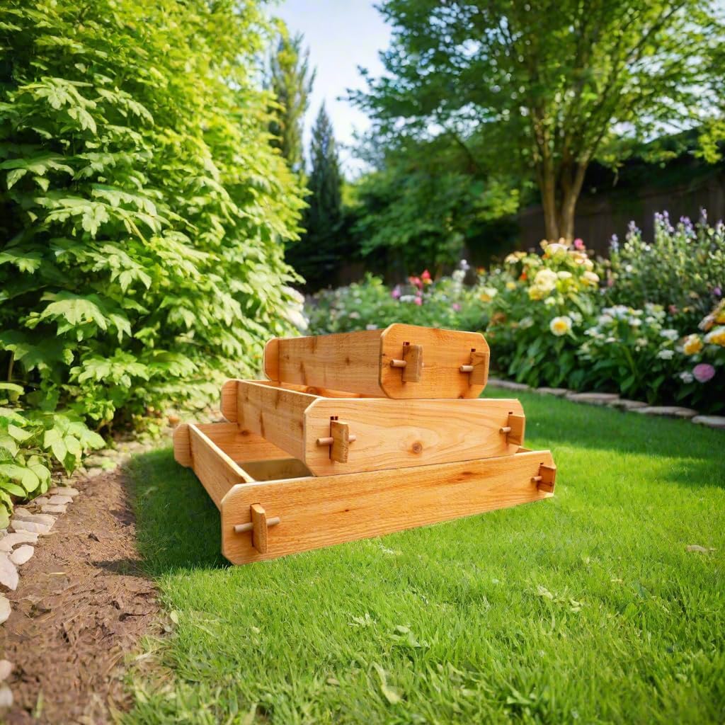 Amazon.com: Timberlane Gardens Raised Bed Kit 3 Tiered Pyramid (1x3 2x3 ...