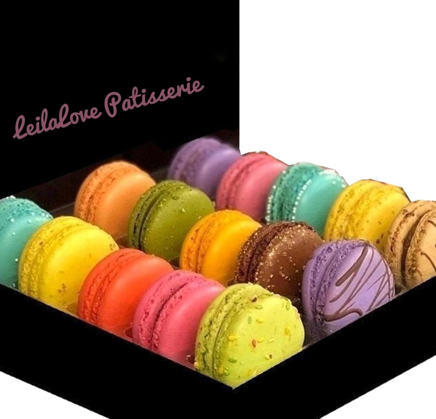 Amazon.com : LeilaLove Macarons-Elegant 16 Macarons baked to order ...