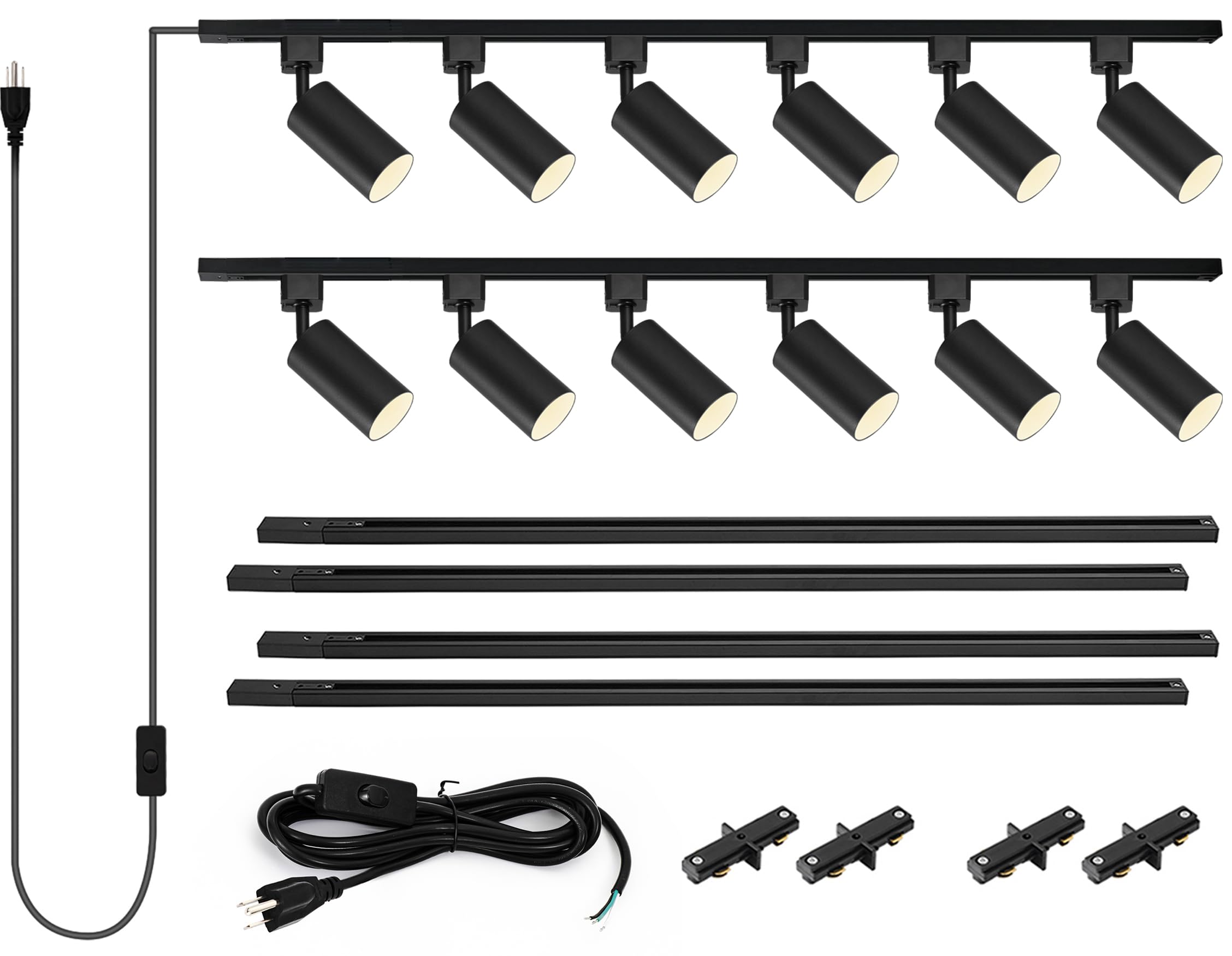 VANoopee Plug in Track Lighting with Power Cord, 12-Light GU10 Track ...