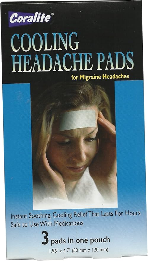 Amazon.com: Coralite Cooling Headache Pads for Migraine Headaches 3 ...