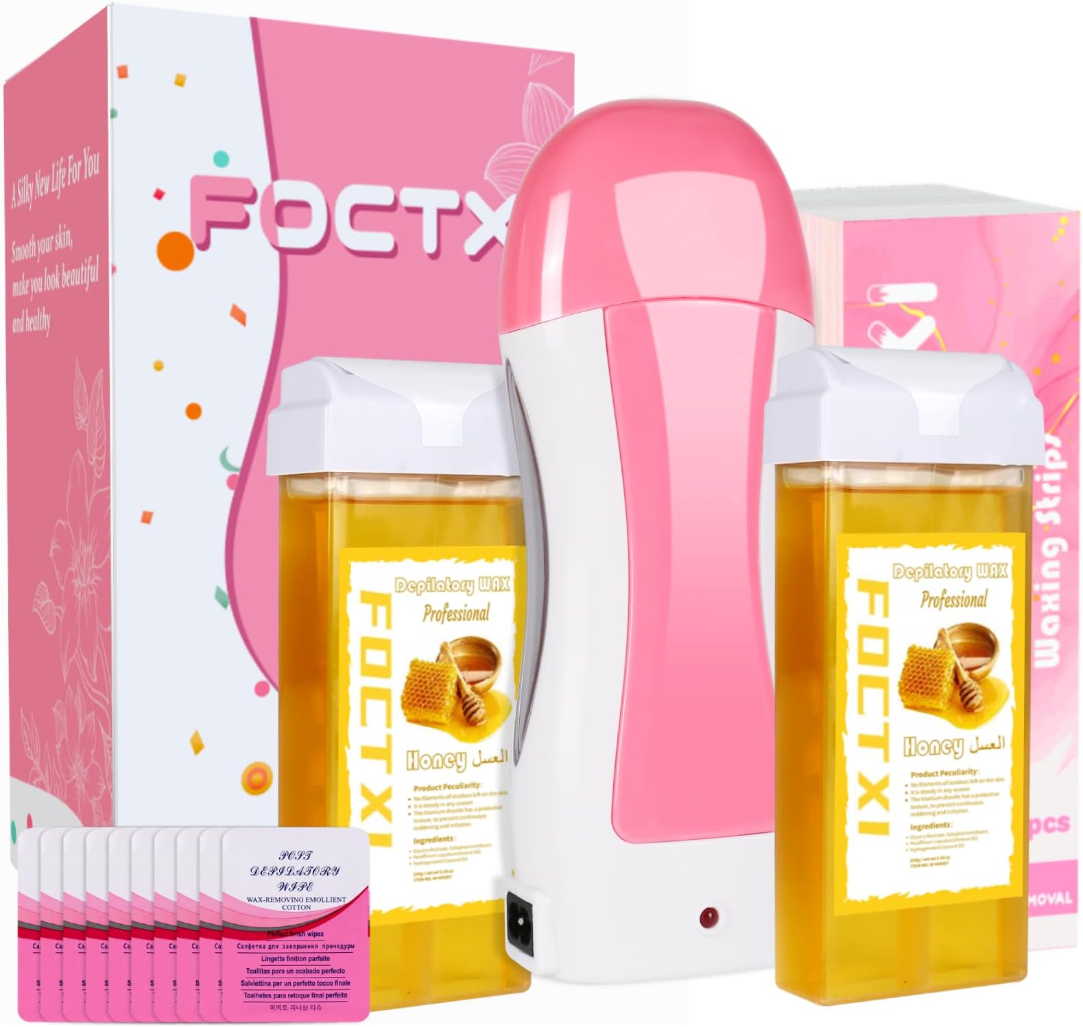 Amazon.com : FOCTXI Roll On Waxing Kit for Sensitive Skin - Hair ...
