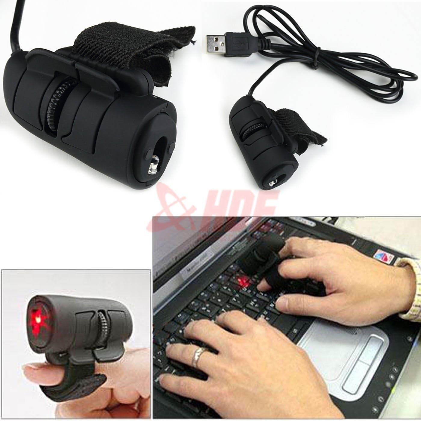 Amazon.com: Wired Mini USB 3d Optical Handheld Finger Ring Mouse Mice ...