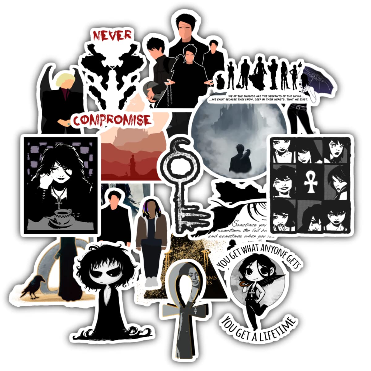 Amazon.com: 20 Pcs Stickers Packs Sandmans Decal with Colorful Death ...