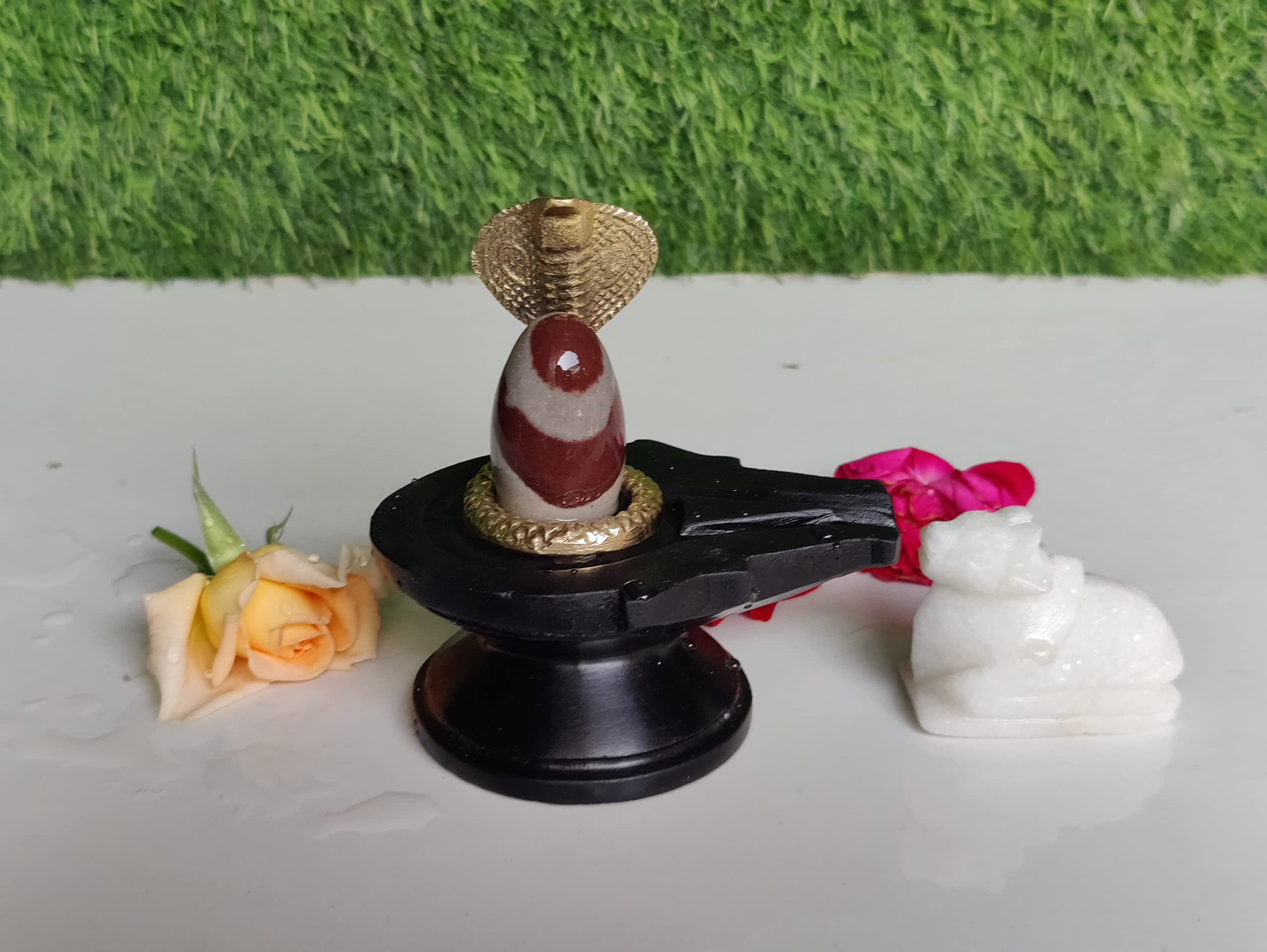 Buy Narmadeshwar Shivling 2 Inch Narmada Stone ShivaLingam with 4 Inch ...