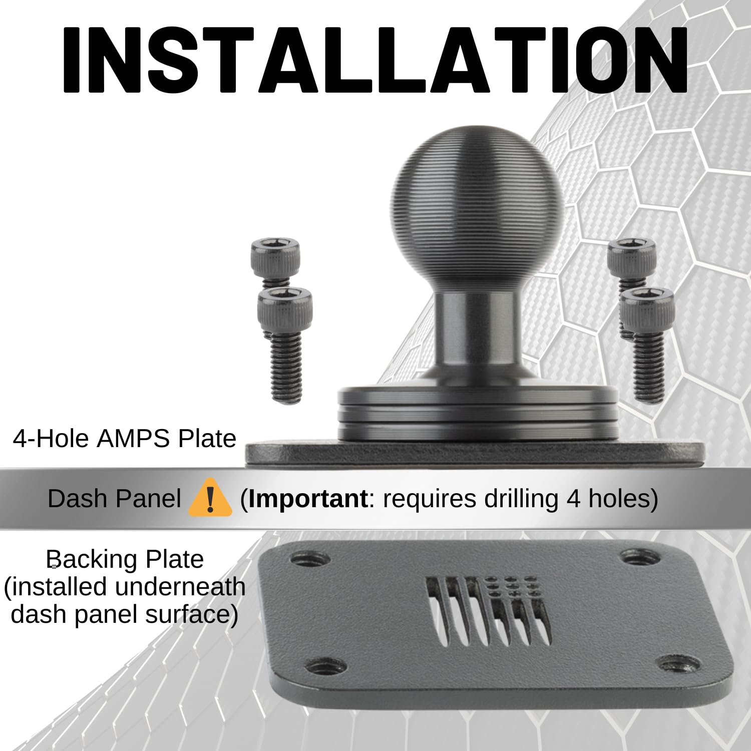 Snapklik.com : Bulletpoint Metal 4-Hole AMPS Base Mount