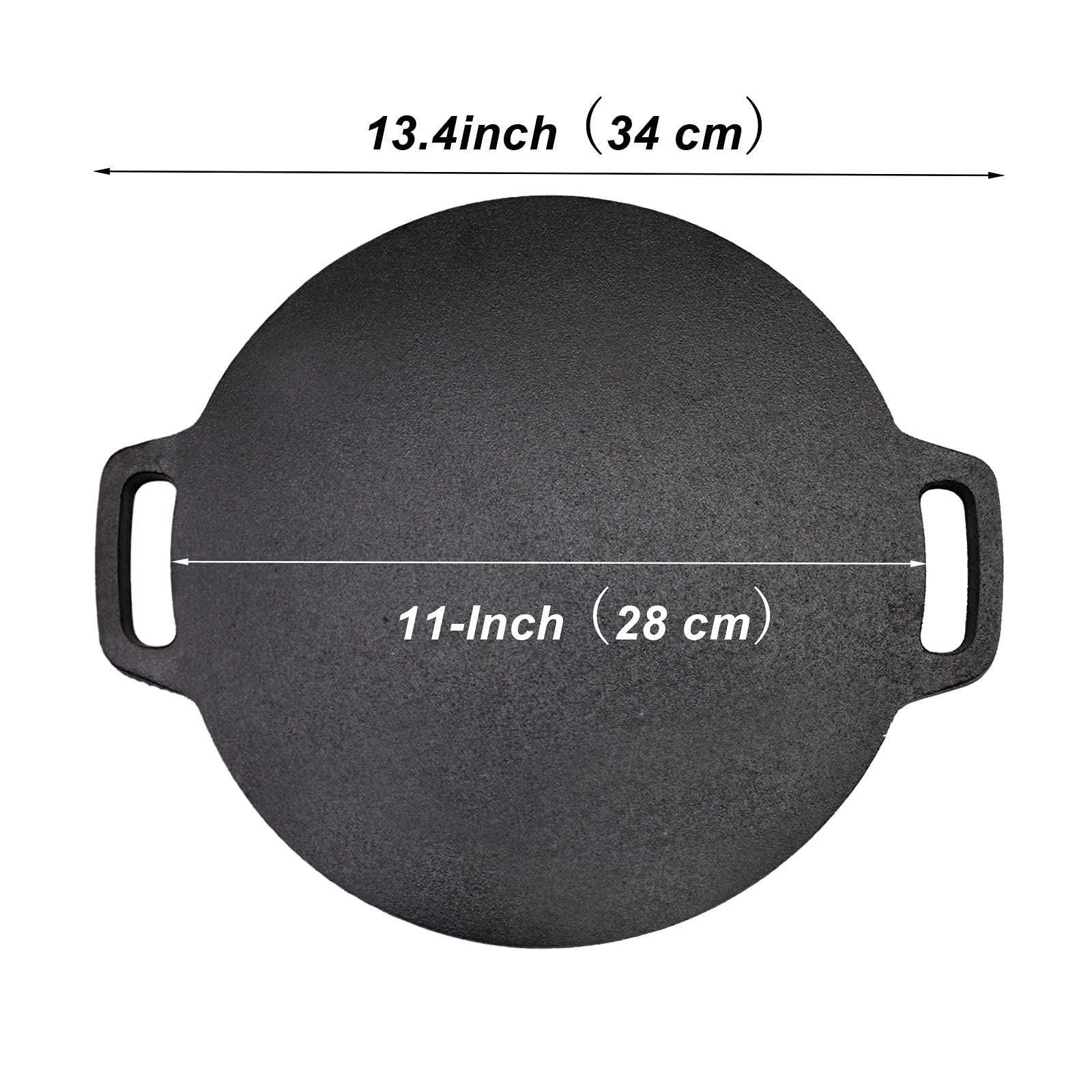 Snapklik.com : 11-Inch Cast Iron Roti Tawa, Double Handled Cast Iron ...