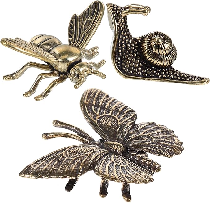 Amazon.com: IMIKEYA Gold Animal Figurines: 3PCS Vintage Brass Bee ...