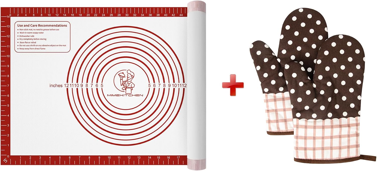 Amazon.com: Extra large silicone pastry mat with Measurement and 2 Pack ...