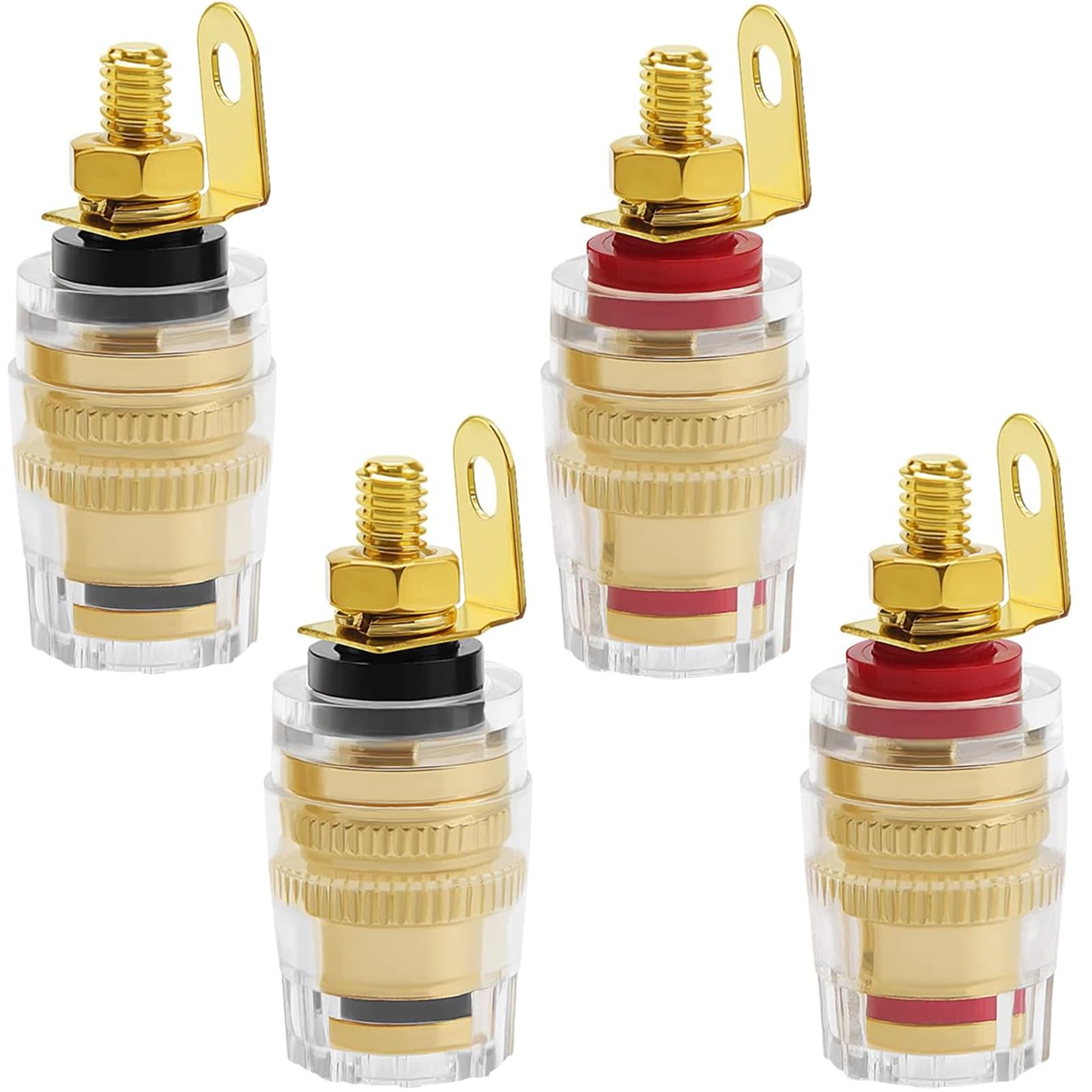 Amazon.com: Oiyagai 2 Pairs Gold Plated Insulated 5-Way Binding Post ...