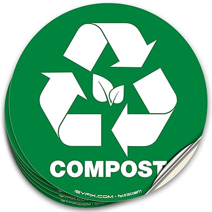 Amazon.com: iSYFIX Compost Sticker for Trash Can Bins - 6 pack 5 inch ...