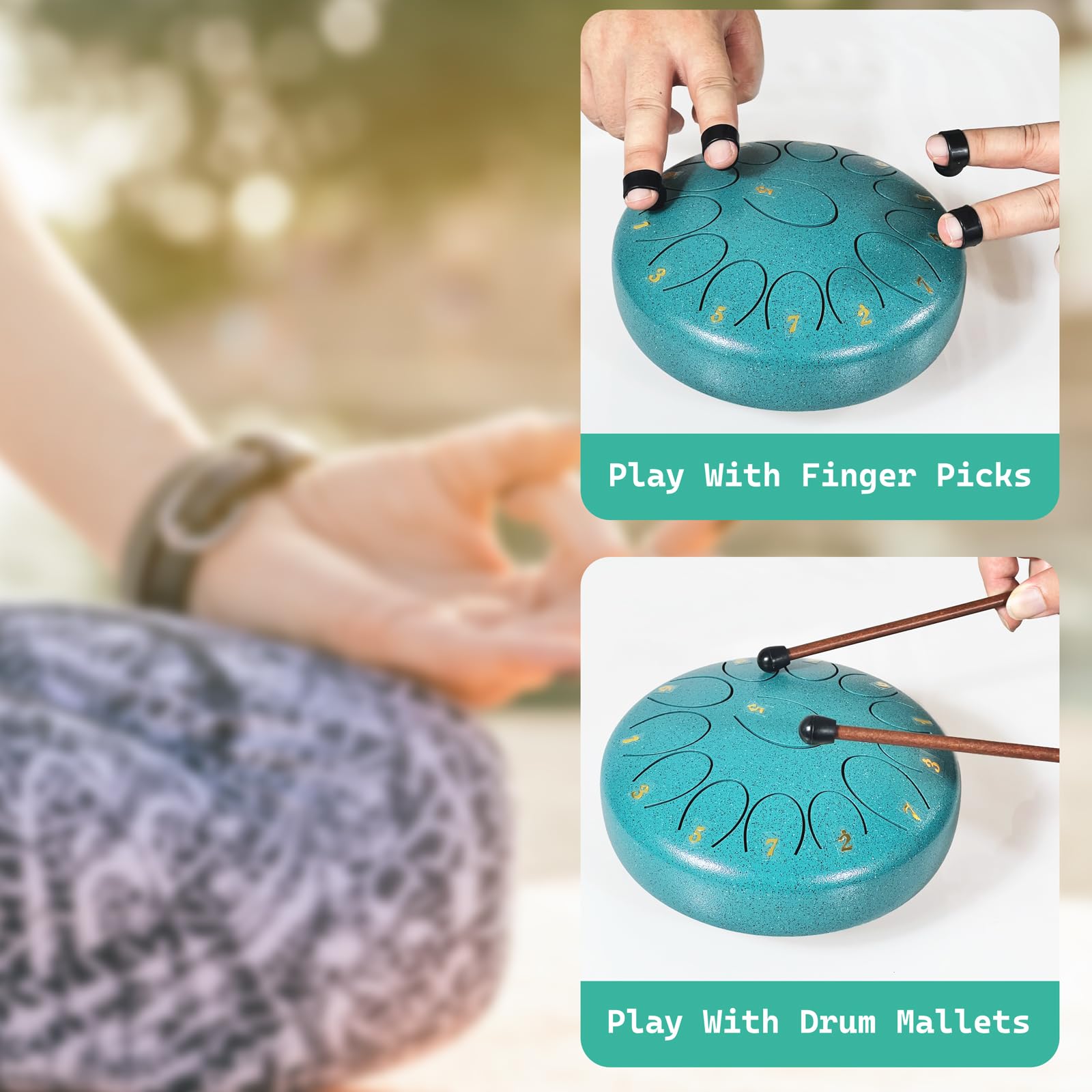 Steel Tongue Drum Zen Yoga Gift for Peace & Meditation -Easy Play ...