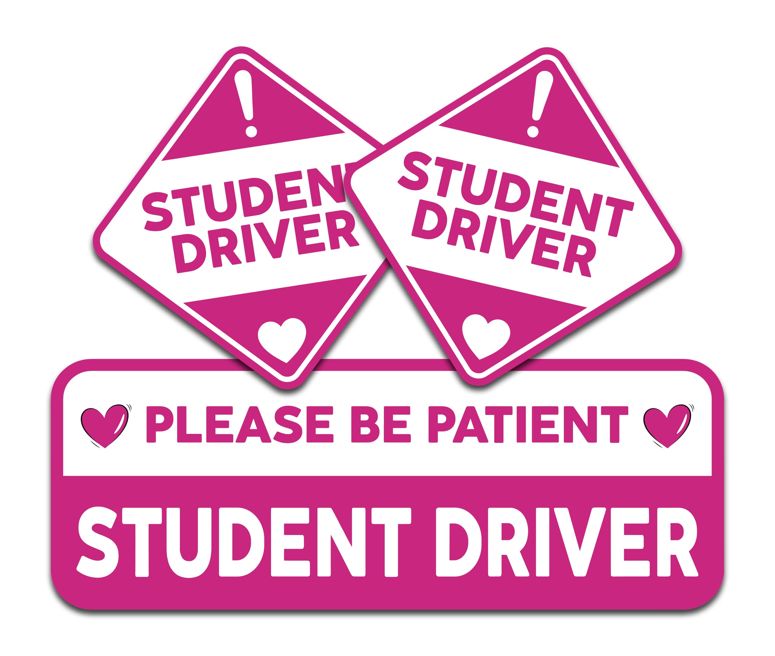 Amazon.com - Sticky Expressions | (3 Pcs) Student Driver Stickers for ...