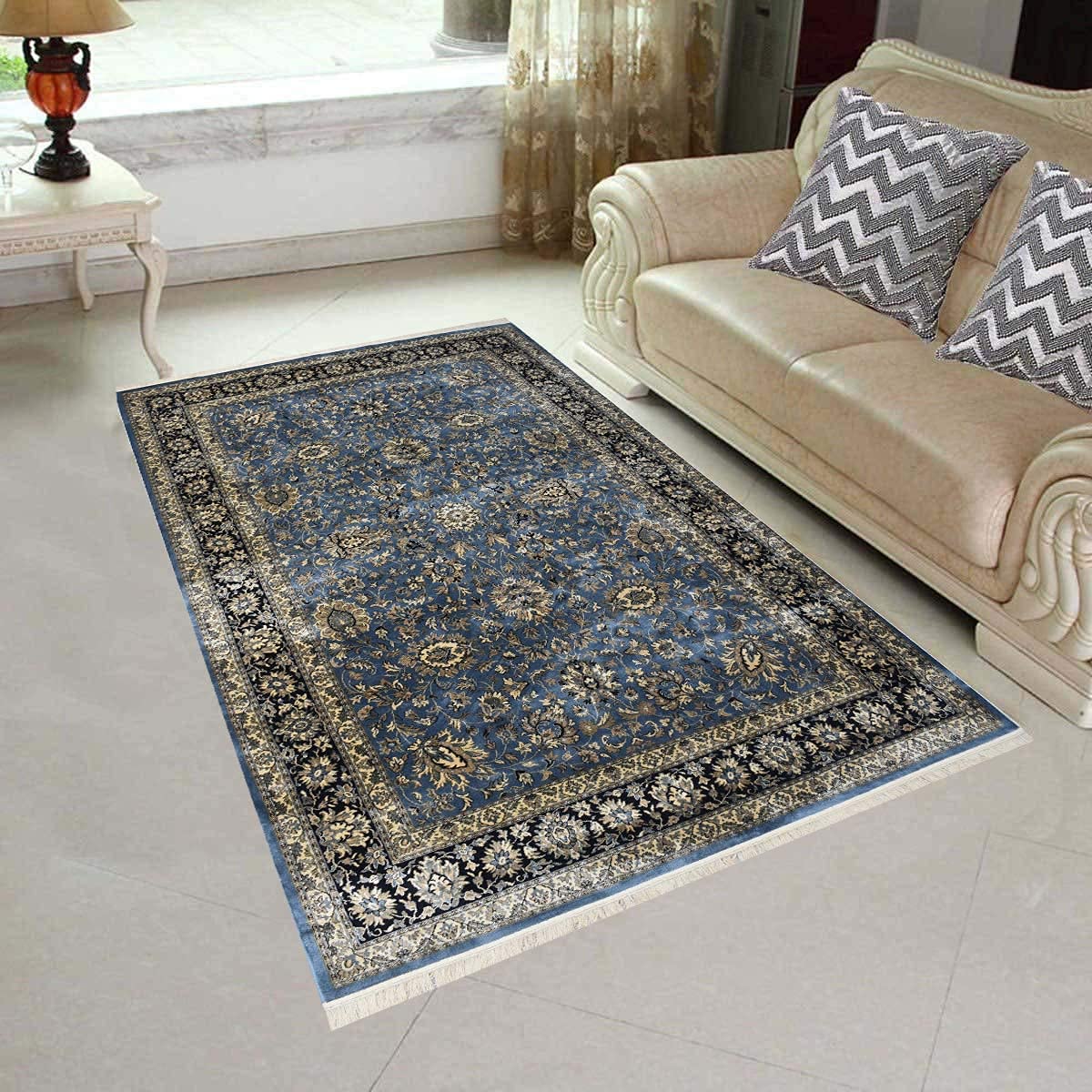 Buy Tanvi Carpets Traditional Kashmiri Silk Soft Touch Luxury Carpets ...
