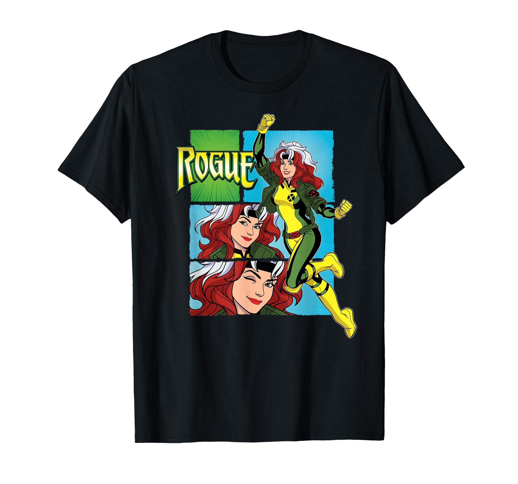 Amazon.com: Marvel Studios X-Men ’97 Rogue Wink Logo & Action Panels T ...