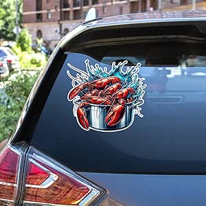 Amazon.com - Crawfish Lovers Car Decals - Seafood Lover Vinyl Decal ...