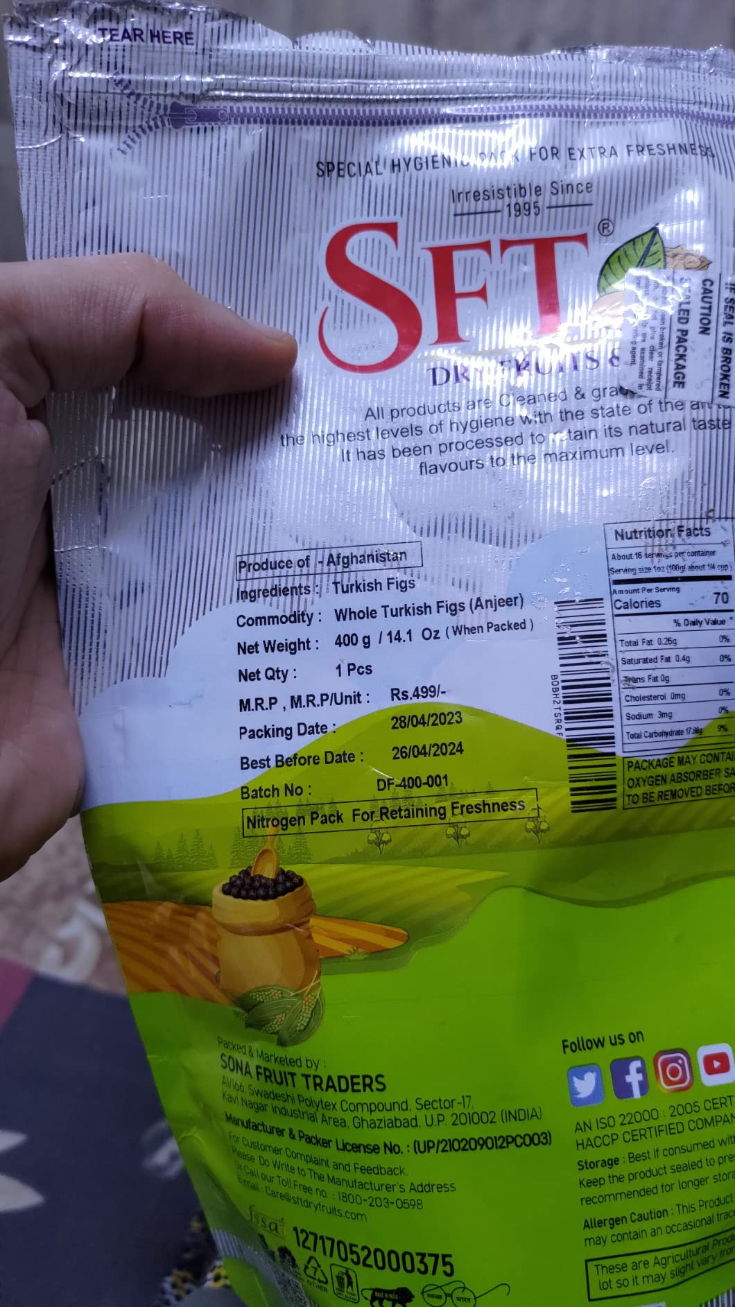 SFT Dried Whole Turkish Figs (Whole Fig Fruit) Anjeer 800 Gm : Amazon ...