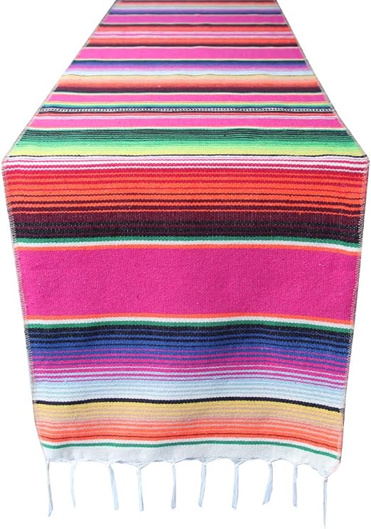 Amazon.com: 14x108 inch Mexican Serape Table Runner for Mexican Theme ...