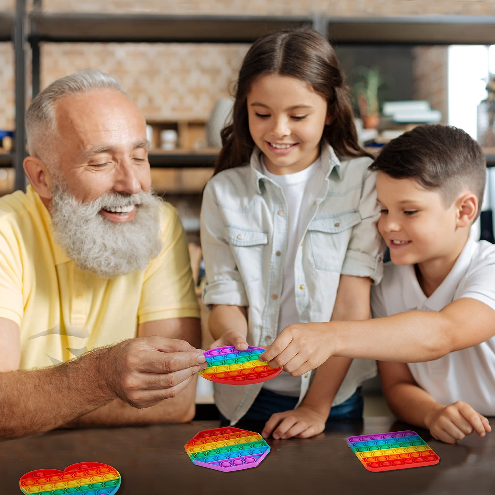 ZALIK (4 Pack) Pop It Fidget Toys Pop Its Fidgets, Fidget Toy Pack ...