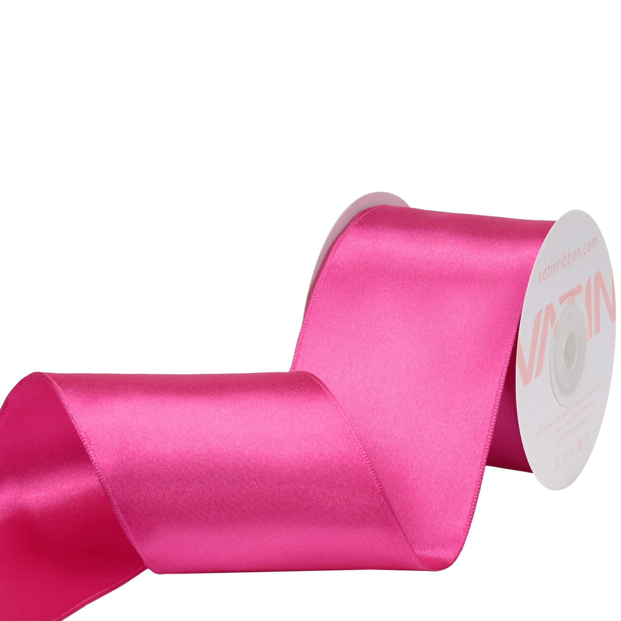 Snapklik.com : Hot Pink Satin Wired Ribbon 2-1/2" Pink Satin Wired ...