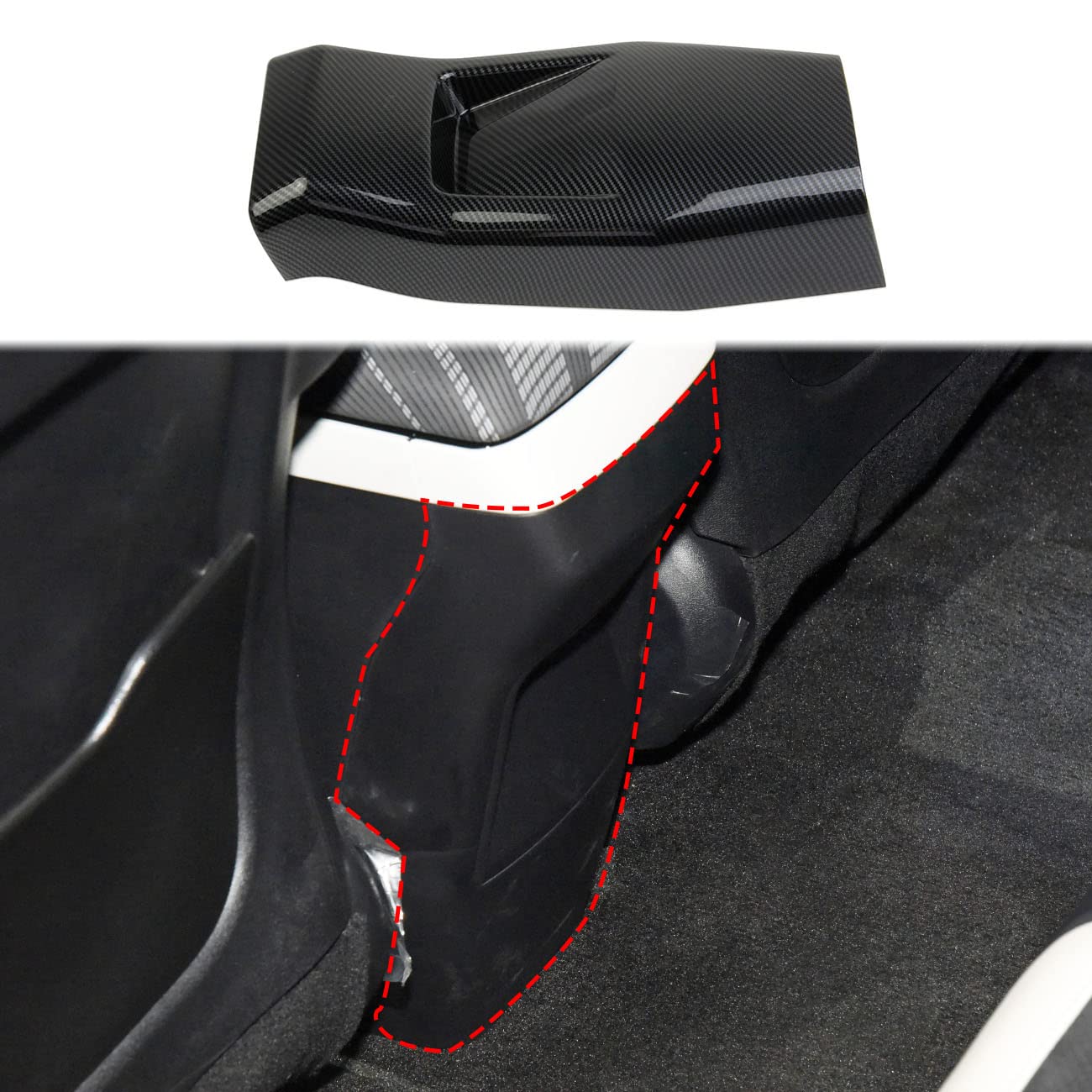 Amazon.com: Fewshaw Carbon Fiber Central Armrestbox Rear Panel Cover ...