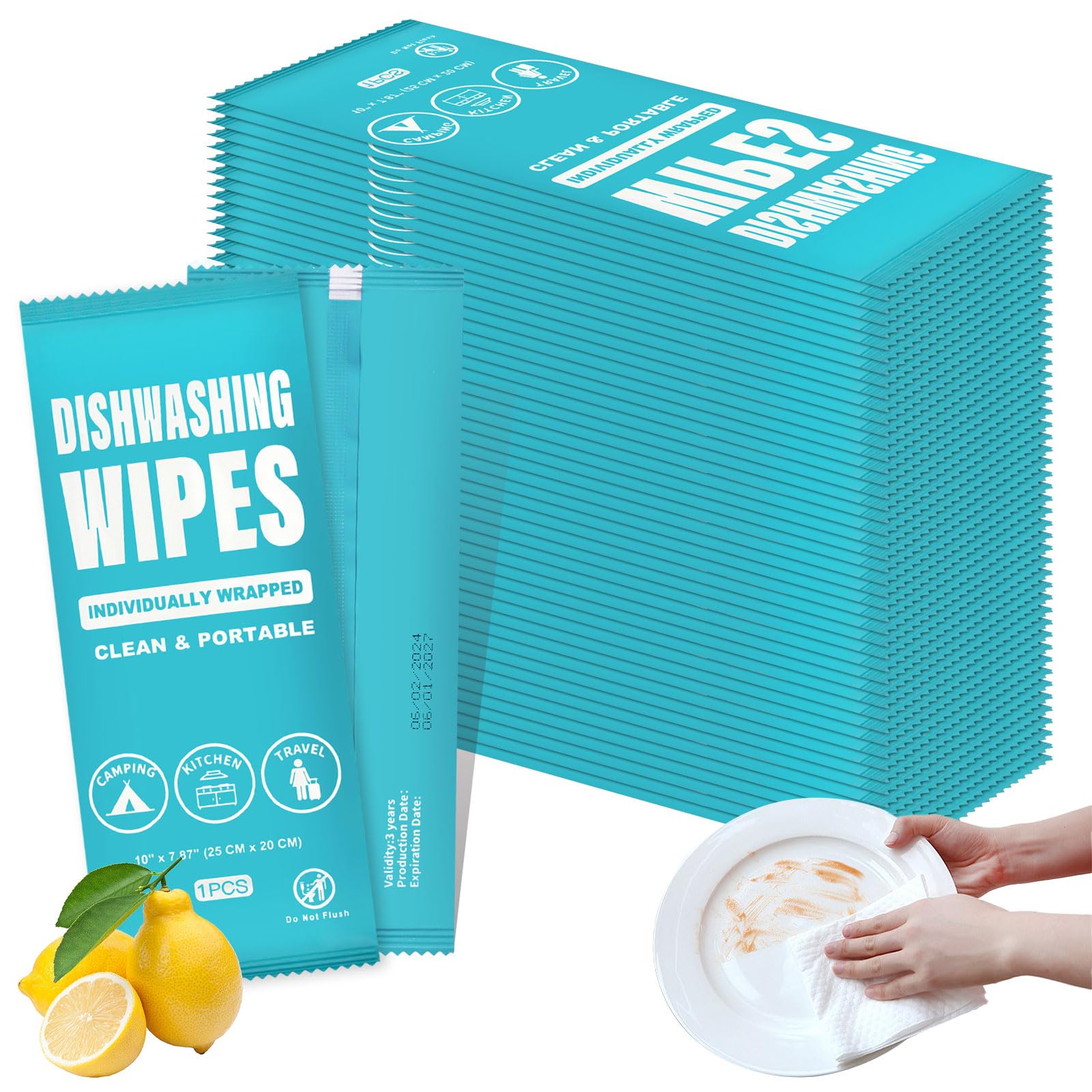 Amazon.com: Dish Cleaning Wipes Individually Wrapped, Portable Kitchen ...