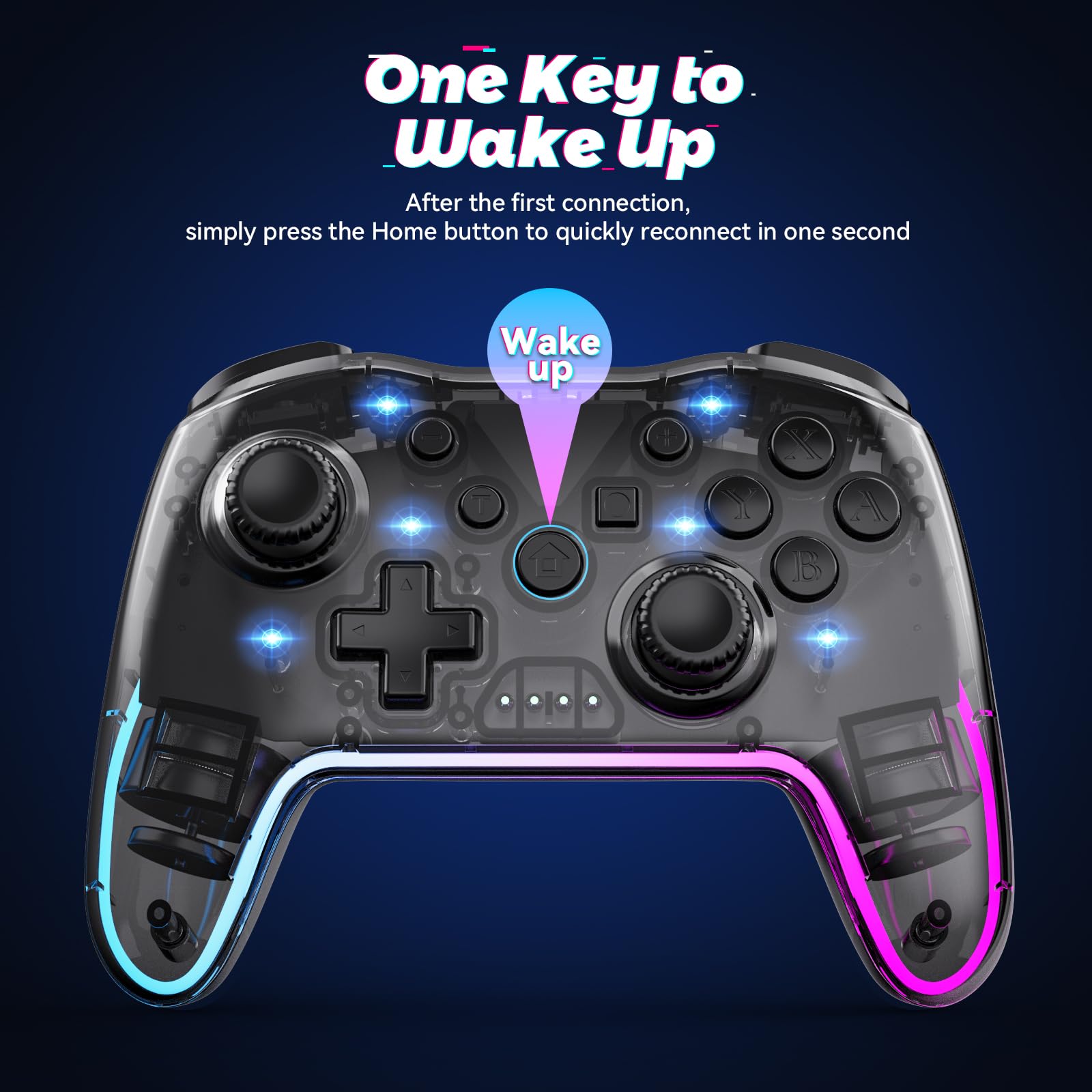 Snapklik.com : Twylyte Wireless Controller For Switch/Lite/OLED & PC/iOS/Android, RGB Backlight