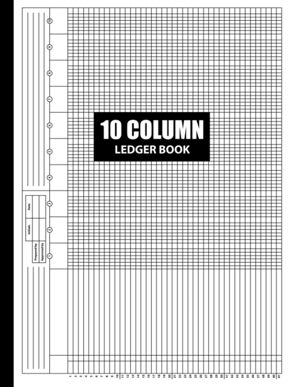 Amazon.com: 10 Column Ledger Book: Columnar Pad 10 Columns Accounting ...