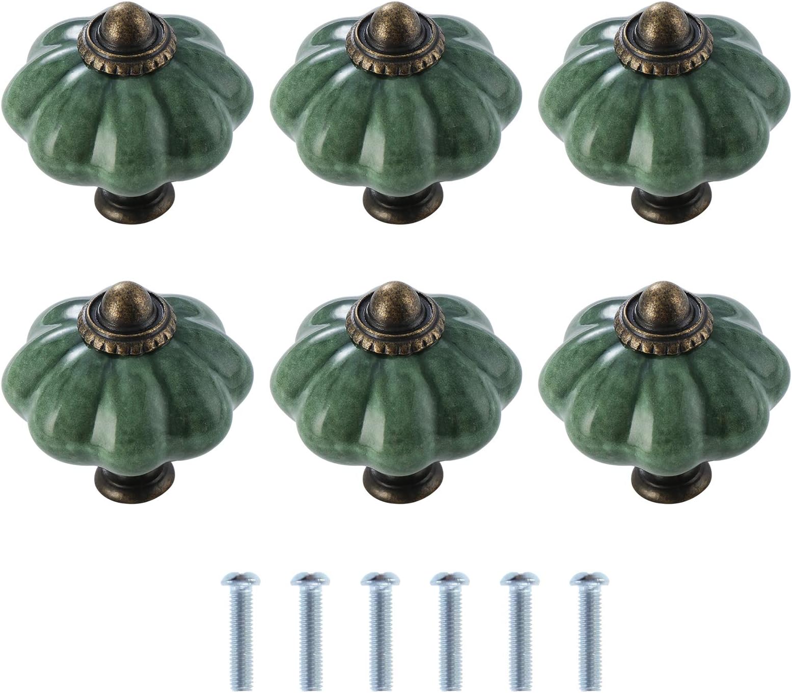 French Furniture Fittings Set of 6 Brass Knobs - Kitchen Cabinet Pulls ...