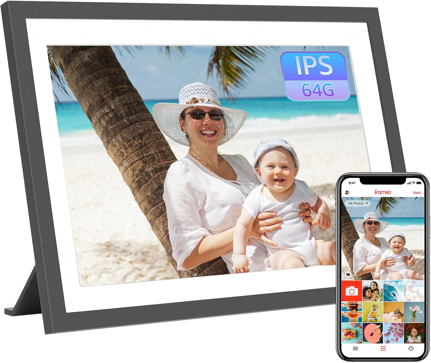 Amazon.com : 64GB Digital Picture Frame, 10.1 Inch WiFi Digital Picture ...