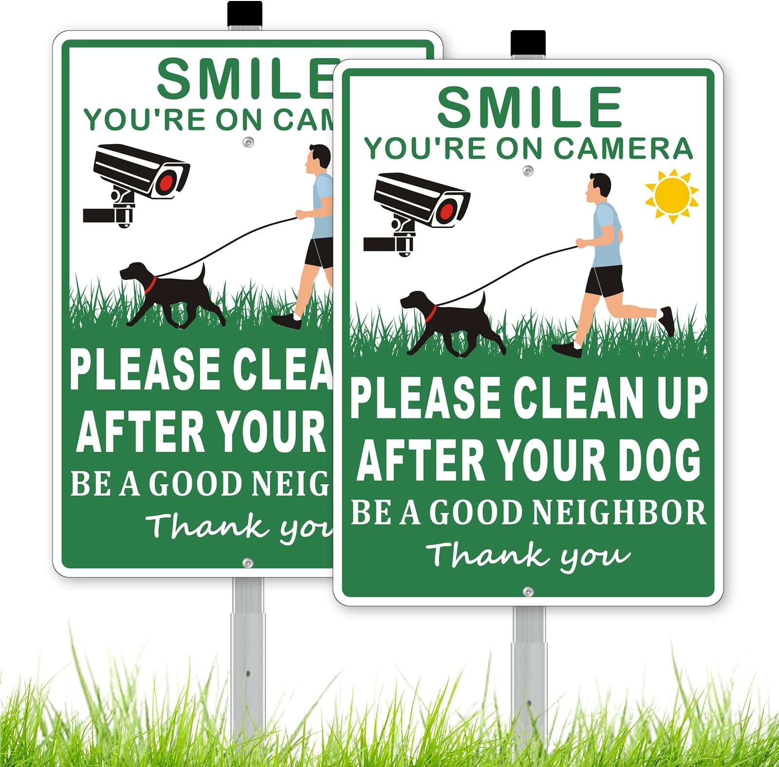 Amazon.com : Funny Smile You're On Camera Yard Signs with Stakes, 2 ...