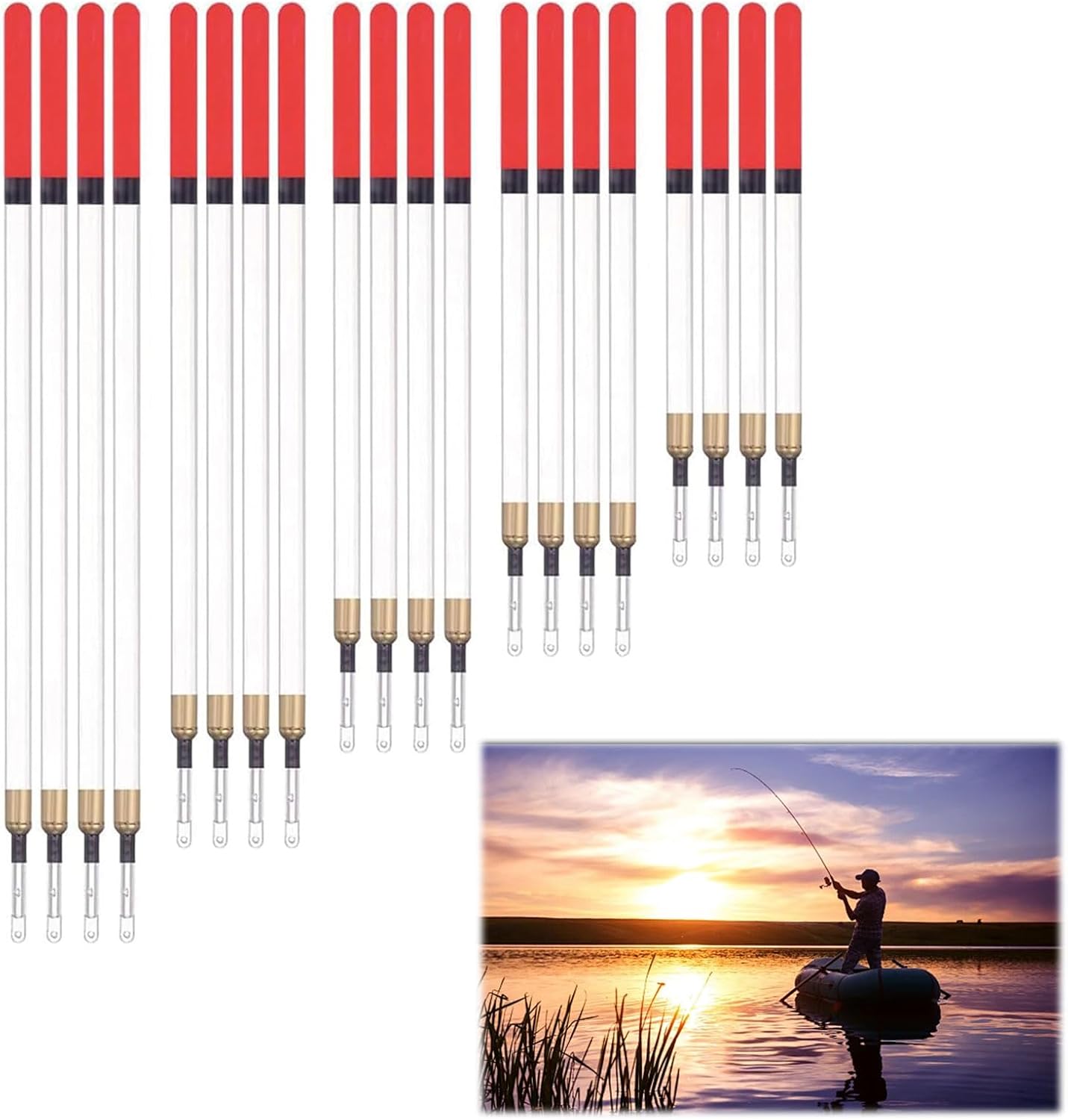 Debbery 20pcs Fishing Floats Set, Waggler Floats Coarse Fishing Set, 5 ...