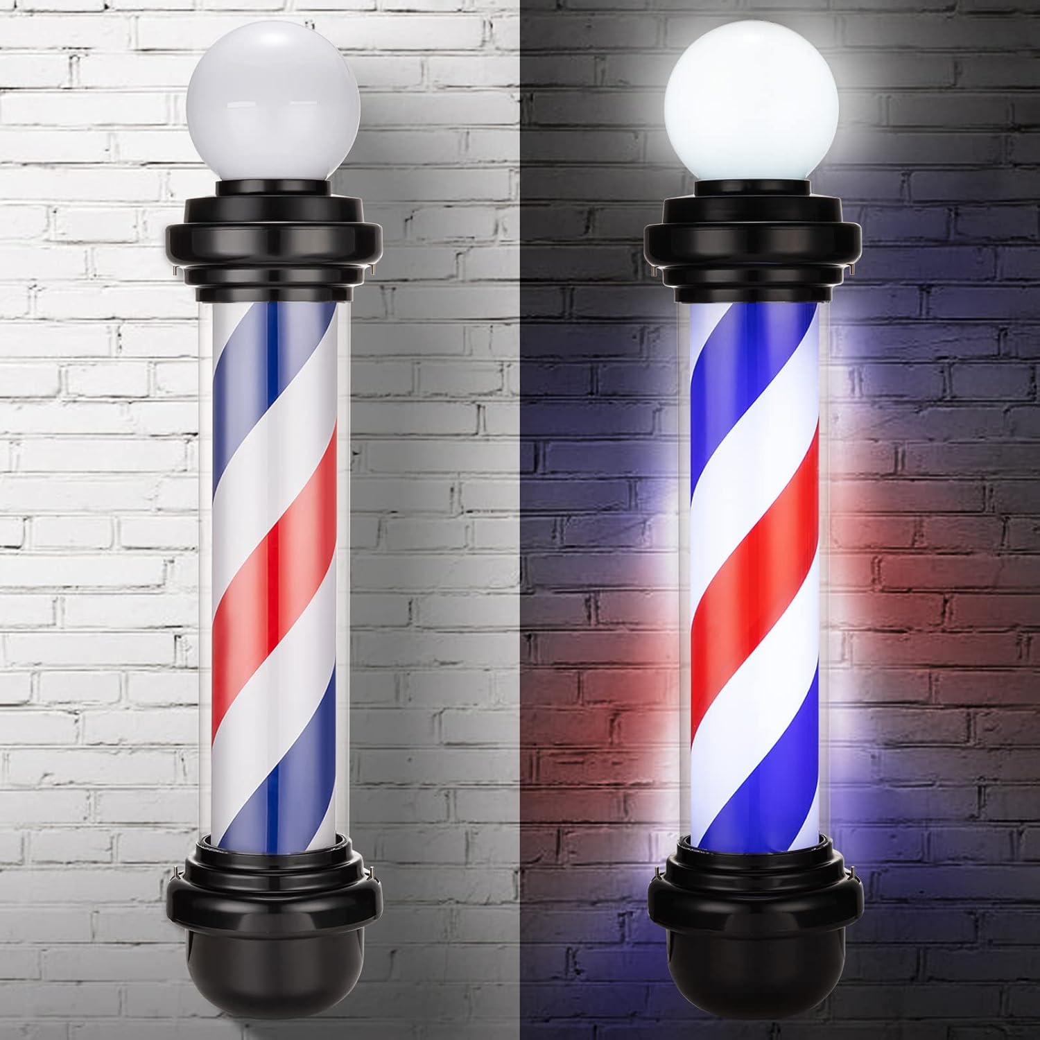 Amazon.com: Noverlife 33.85in Barber Pole LED Sign, Barber Shop Pole ...