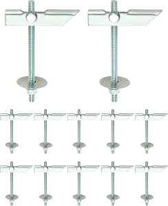 QWORK 12 Pack M6 x 100mm Heavy Duty Plasterboard Fixings Toggle Bolts ...