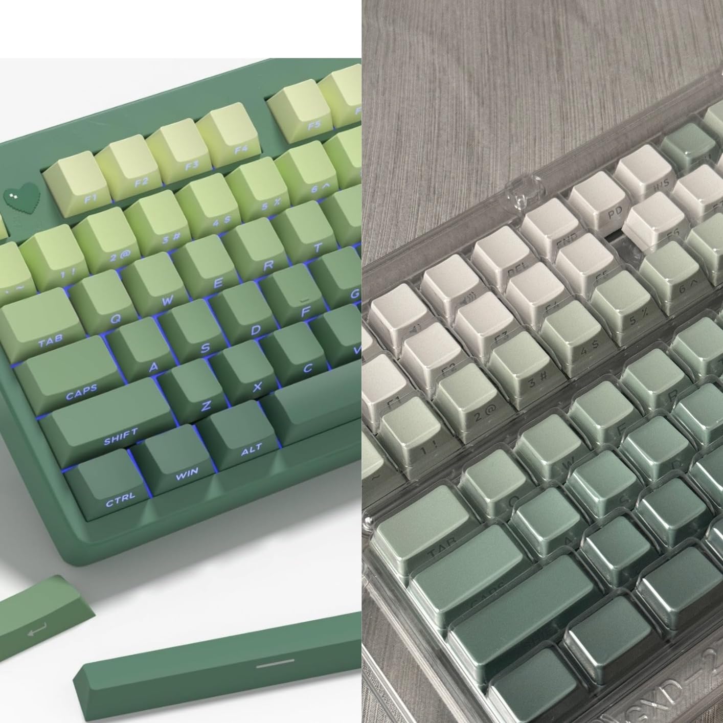 Amazon.com: KBDiy Side Print Shine Through Keycaps, 133 Keys PBT Double ...