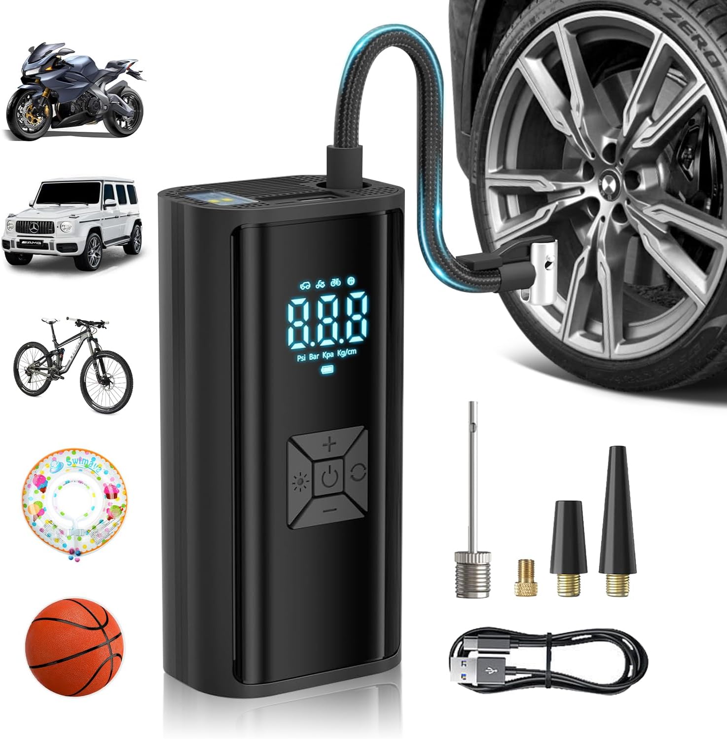 Amazon.com: Tire Inflator Portable Air Compressor -150 PSI Cordless ...